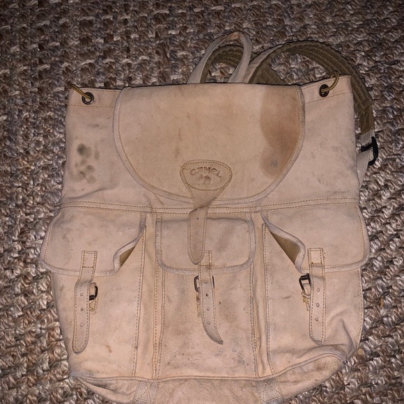 Bags | Vintage Leather Camel Cigarette Backpack | Poshmark